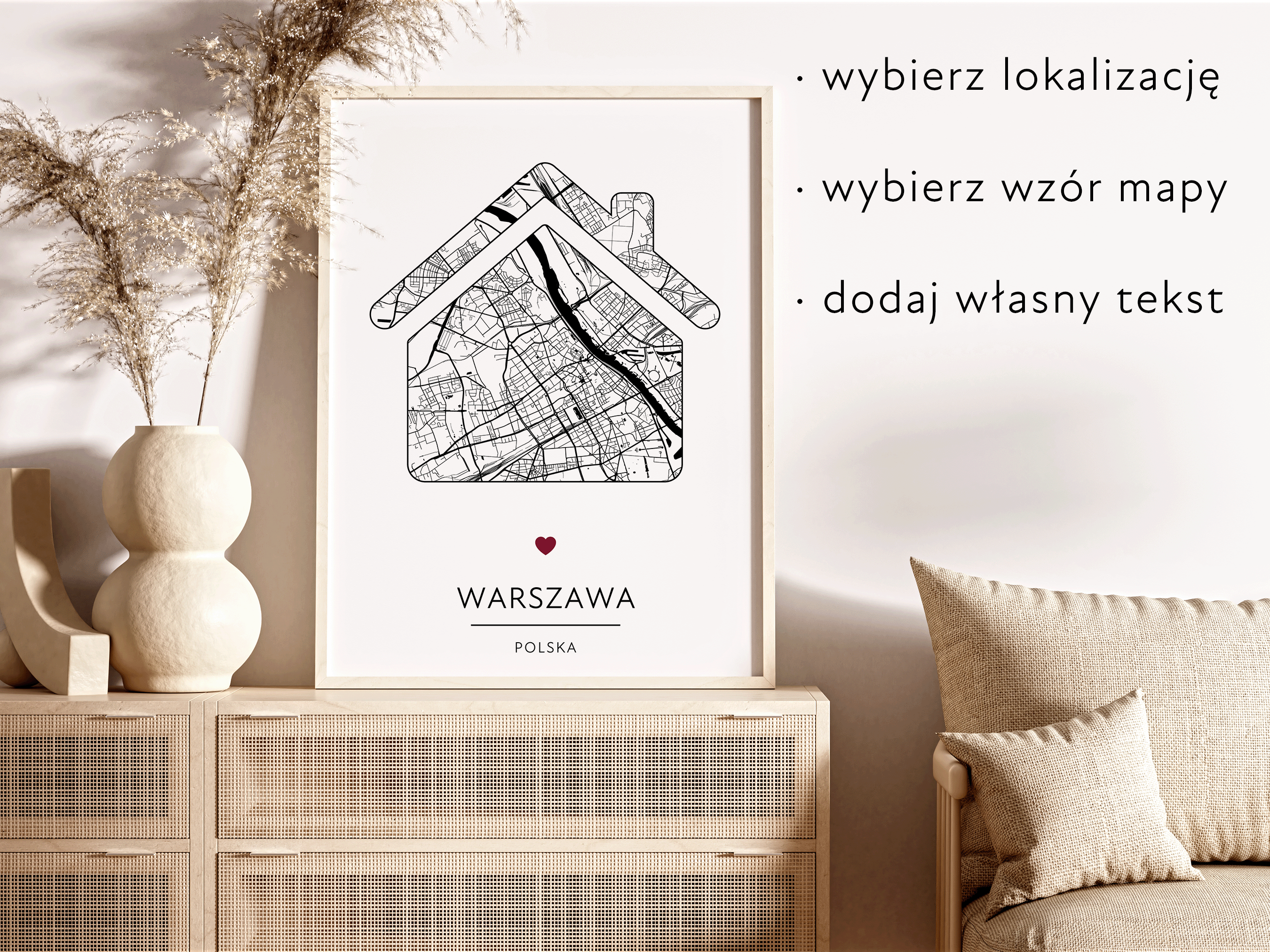 Plakat Mapa Miasta Ostróda w 12 wariantach stylu Nietylkoplakaty.pl ...